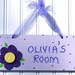 FLOWER Room Sign, Hand Personalized. Girl's Room Decor. Children's Name ...