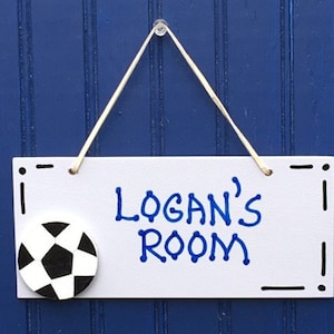 SPORT Room Sign, Hand Personalized. Soccer Ball Cutout. Boy's Room ...