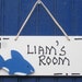 SHARK Room Sign, Hand Personalized. Kid's Name Plaque. Boy's Room Decor ...