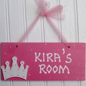 Girl's Room Sign. Personalized Princess Crown Name Sign. Girl's Room ...