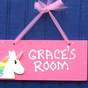 Personalized Girl Room Sign, Kid's Wood Door Sign. Girl's Bedroom Door ...