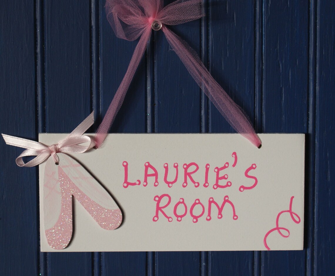 Ballet Room Sign Personalized Pink W/ballet Cutout. - Etsy