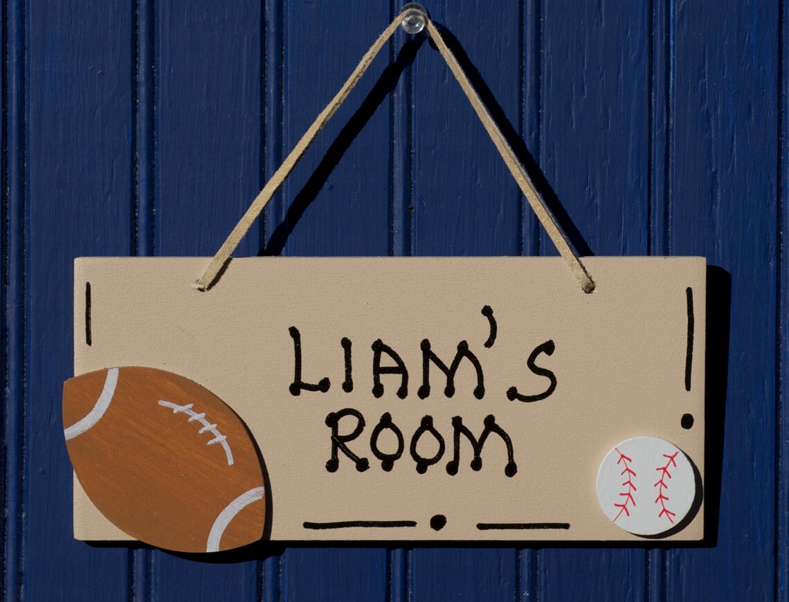 FOOTBALL Name Sign. Hand Personalized, Sport Room Sign. Sport Decor ...