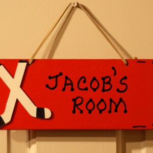 Sport Room Sign. Hand Personalized, Hockey Sign. Boy's Room Decor ...