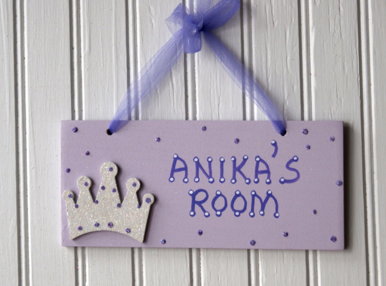Princess Crown Door Sign Hand Personalized Violet W/white | Etsy