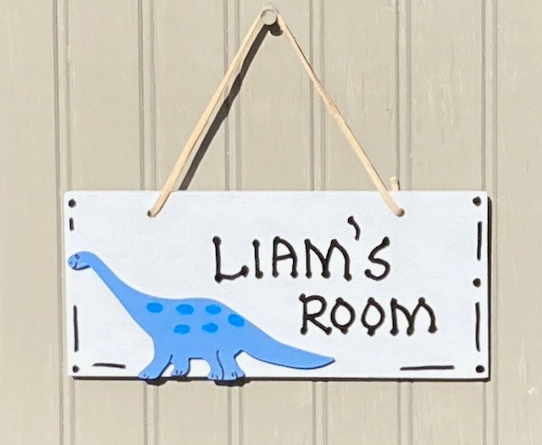 Dinosaur Name Sign. Hand Personalized. Bronto Dinosaur Cutout. Kids ...