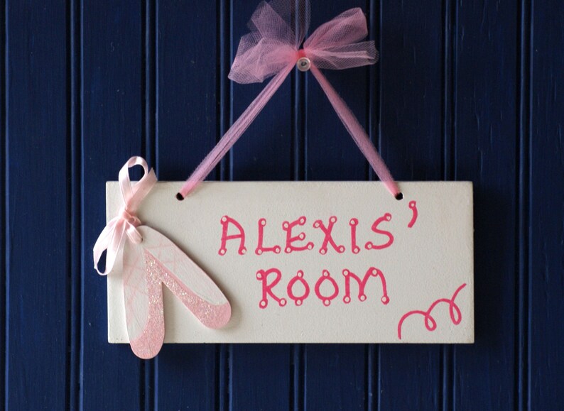 Girl's Ballet Name Sign. Hand Personalized, Pink Ballet. Kids Wall ...