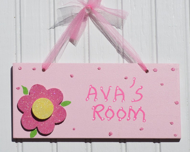 FLOWER Room Sign Hand Personalized. Kids Name Plaque. Girls - Etsy