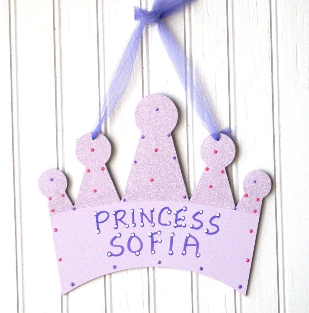 Princess Crown Room Sign, Wood Cutout Design, Hand Personalized. Kids ...
