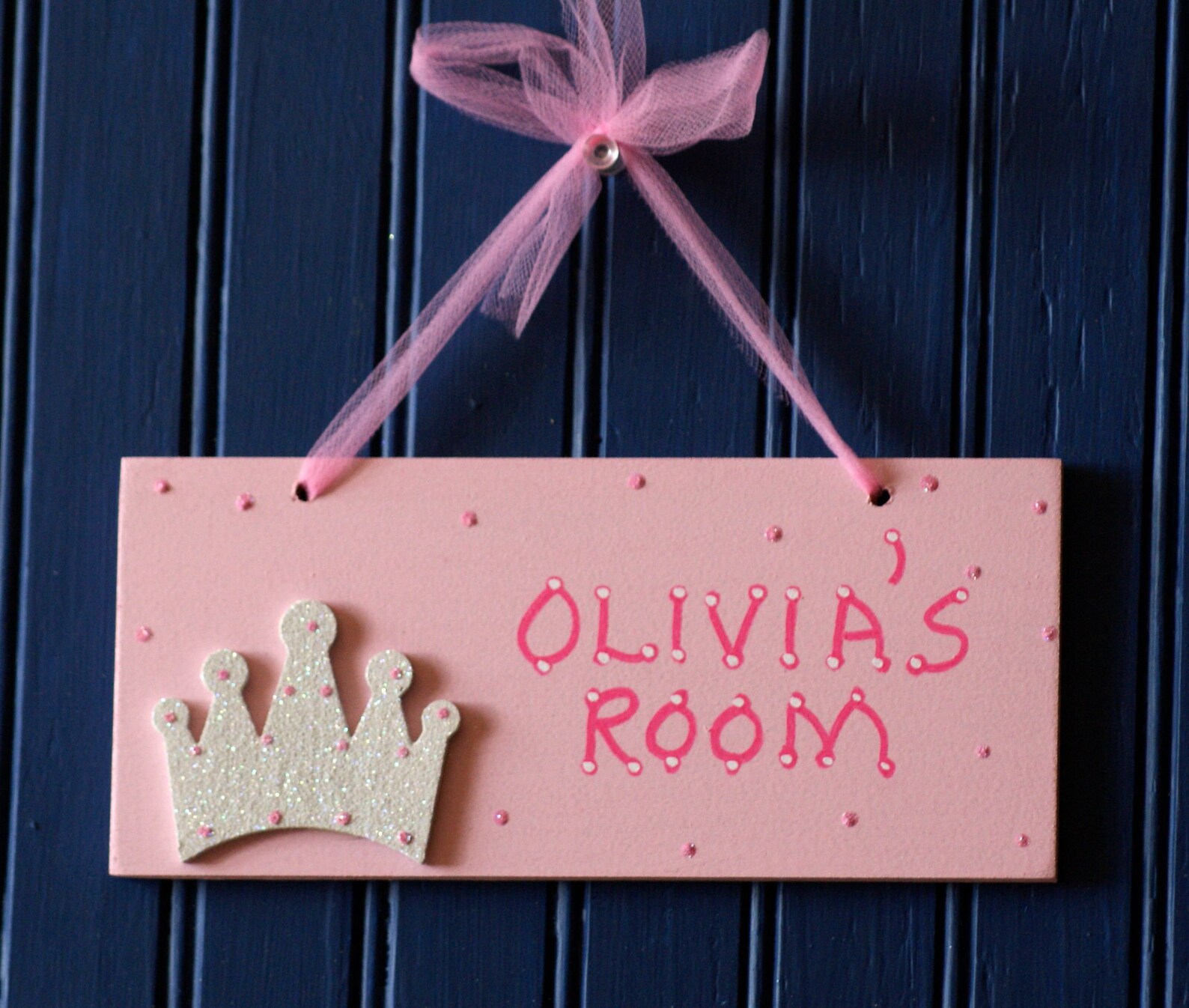 Princess Crown Door Sign Hand Personalized Violet W/white | Etsy