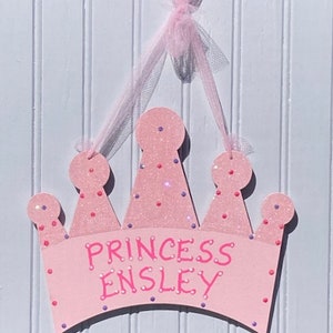 Princess Crown Room Sign, Wood Cutout Design, Hand Personalized. Kids ...