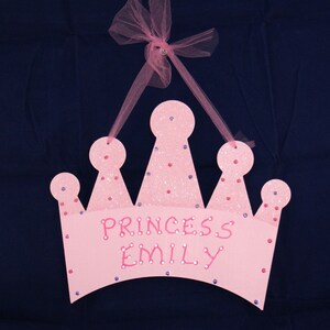 Princess Crown Door Sign, Personalized Wood Cutout Design, Girl's Room ...