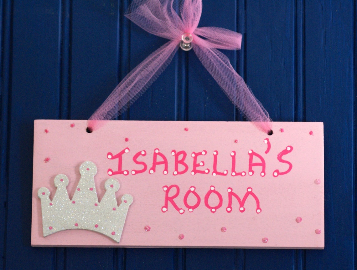 Personalized Name Sign. Girl's Crown Room Sign. Glittered - Etsy