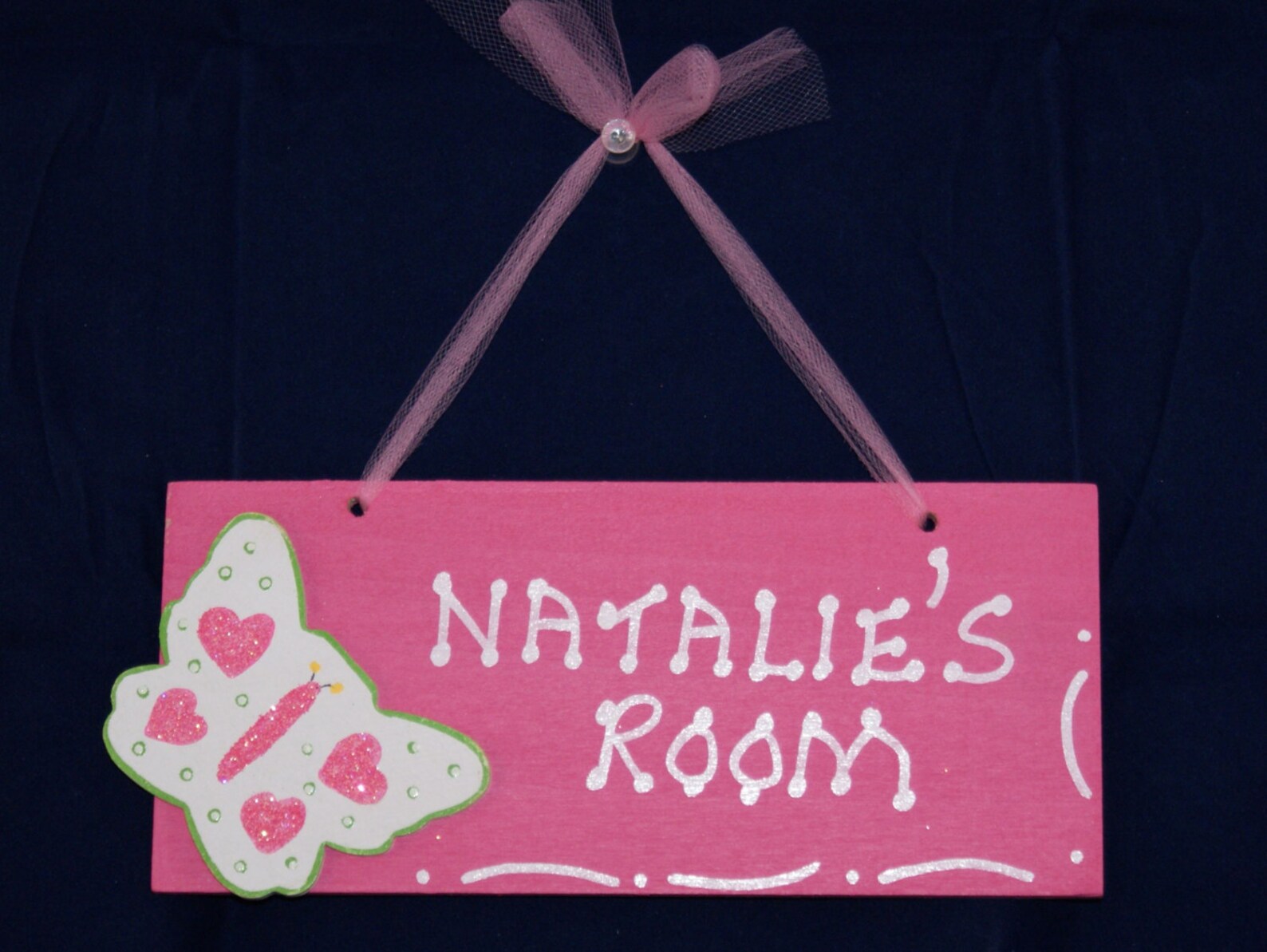 BUTTERFLY Personalized Room Sign Hot Pink W/butterfly Cutout. - Etsy