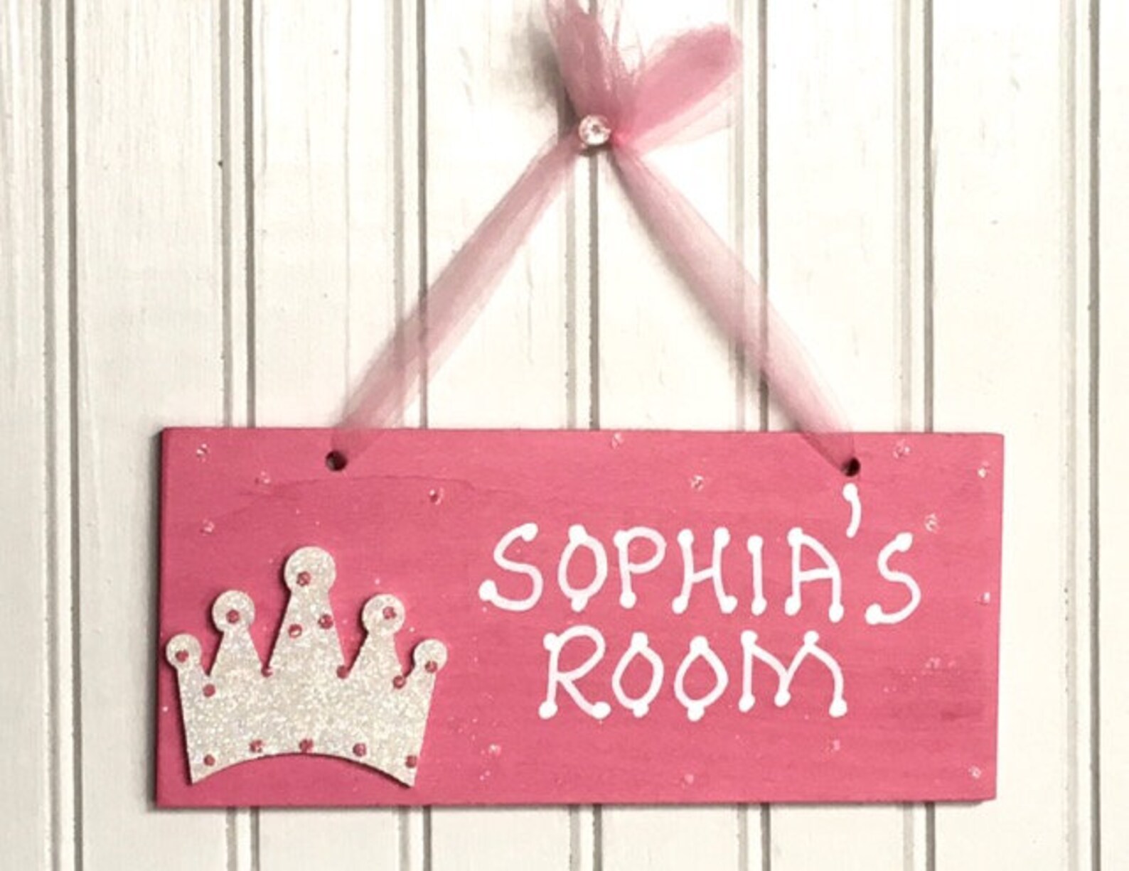 Girl's Room Sign. Personalized Princess Crown Name Sign. - Etsy