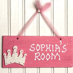 Girl's Room Sign. Personalized Princess Crown Name Sign. Girl's Room ...