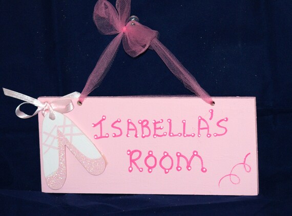 Girl's Ballet Name Sign. Hand Personalized Pink Ballet. | Etsy