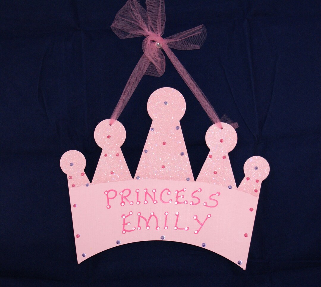 Princess Crown Room Sign, Wood Cutout Design, Hand Personalized. Kids ...