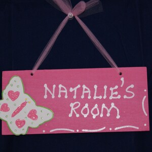 BUTTERFLY Room Sign, White. Glittered Butterfly Cutout. Hand ...