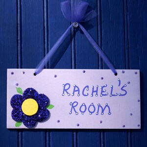 FLOWER Room Sign, Hand Personalized. Girl's Room Decor. Children's Name ...