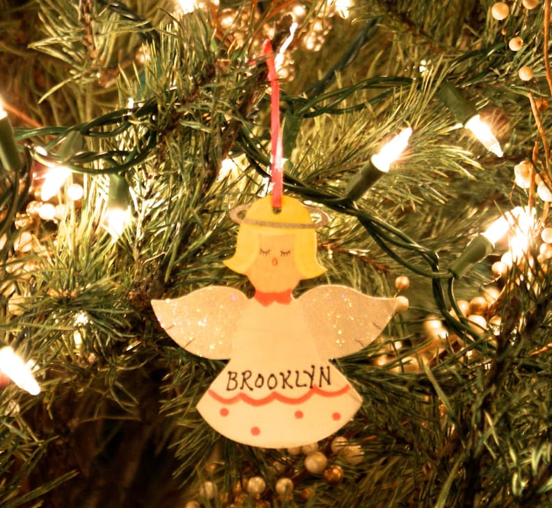 ANGEL Personalized Ornament. Hand Personalized Christmas Tree - Etsy