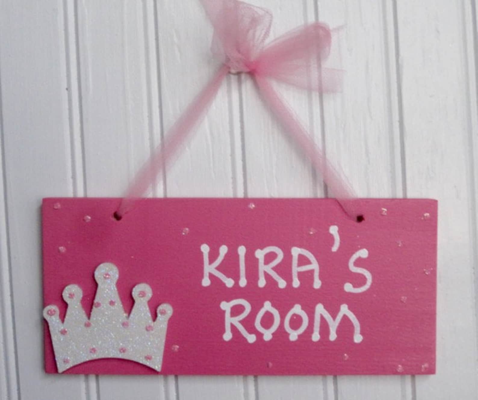 Princess Crown Door Sign Hand Personalized Violet W/white | Etsy
