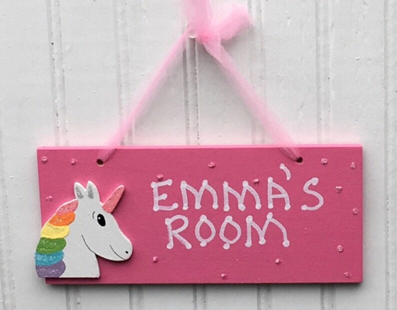 Personalized Girl Room Sign, Kid's Wood Door Sign. Girl's Bedroom Door ...