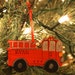 FIRE TRUCK Ornament, Red. Hand Personalized, Painted Wood. Christmas ...
