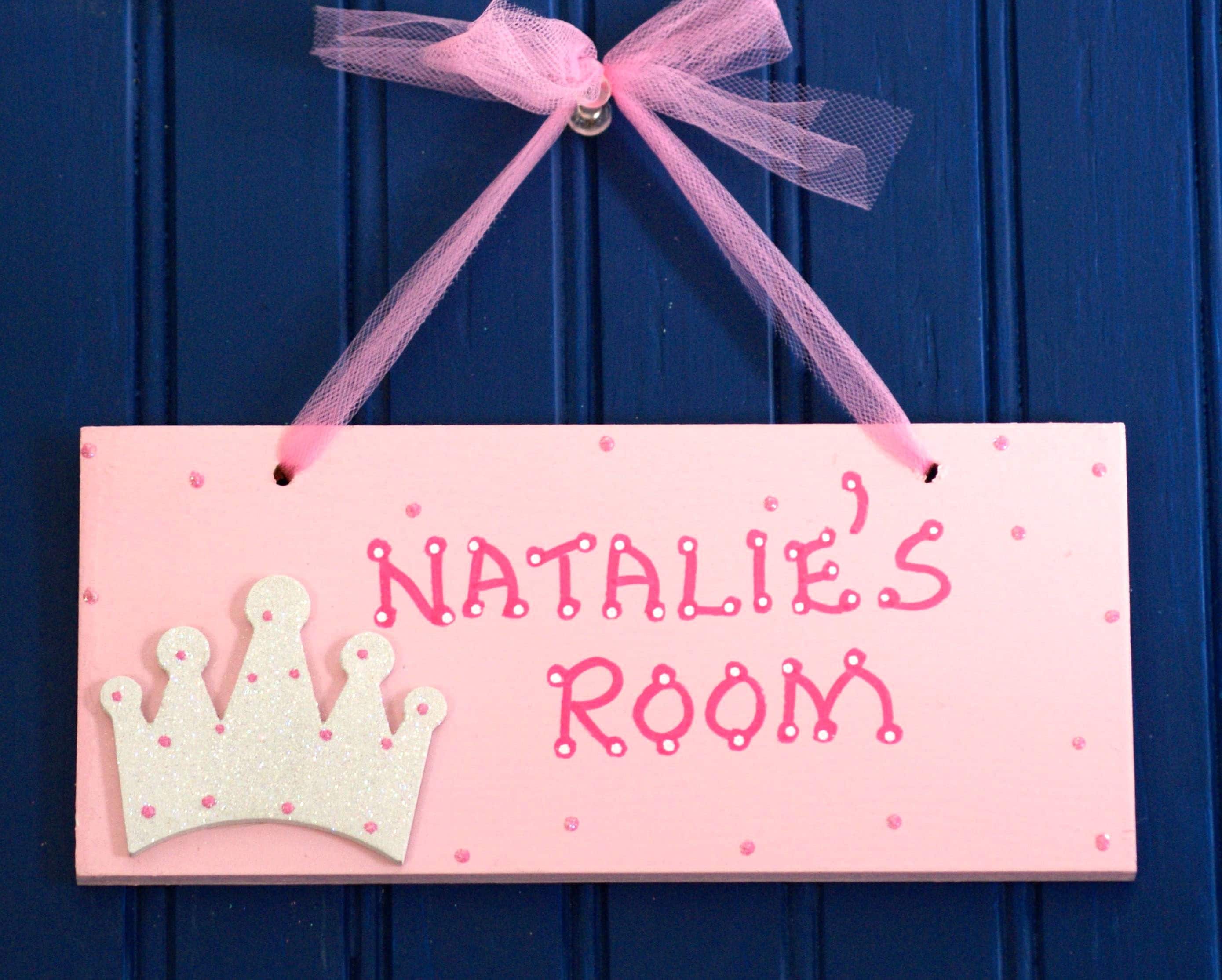 Princess Crown Door Sign Hand Personalized Violet W/white | Etsy