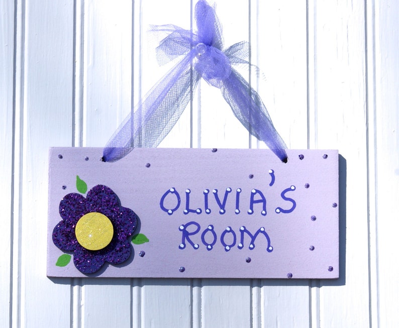 FLOWER Room Sign Hand Personalized. Girl's Room Decor. | Etsy