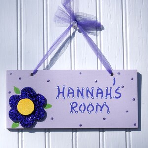 FLOWER Room Sign, Hand Personalized. Girl's Room Decor. Children's Name ...