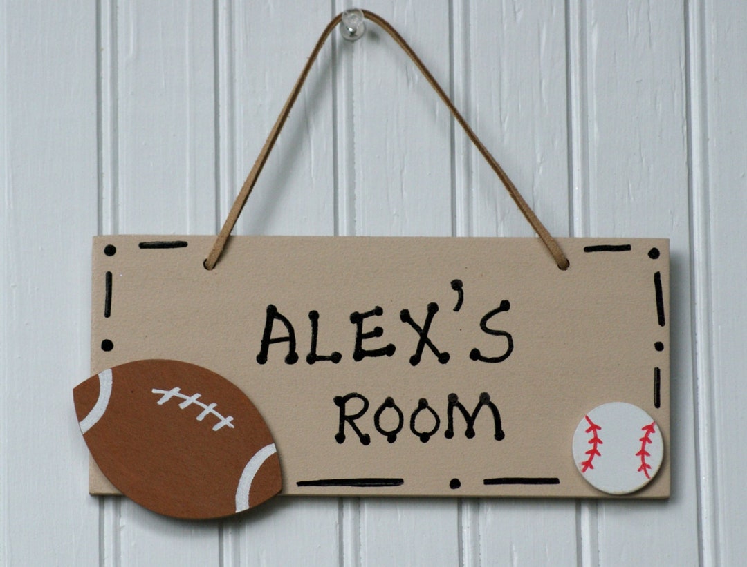 FOOTBALL Name Sign. Hand Personalized, Sport Room Sign. Sport Decor ...