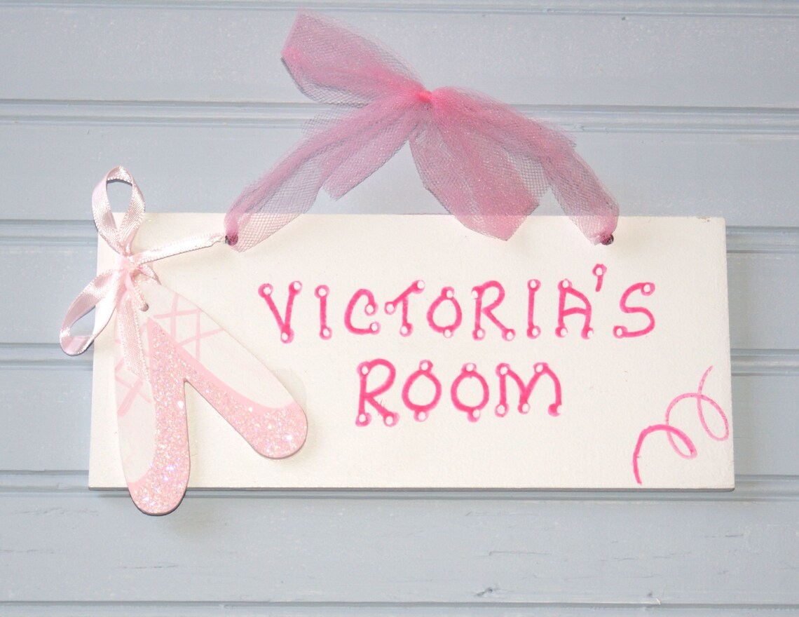 Ballet Room Sign Personalized Pink W/ballet Cutout. - Etsy
