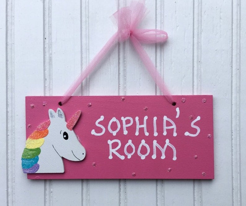Personalized Girl Room Sign, Kid's Wood Door Sign. Girl's Bedroom Door ...