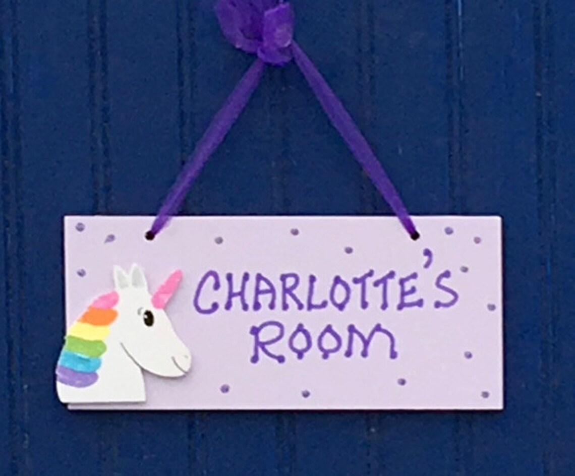 Personalized Girl Room Sign, Kid's Wood Door Sign. Girl's Bedroom Door ...