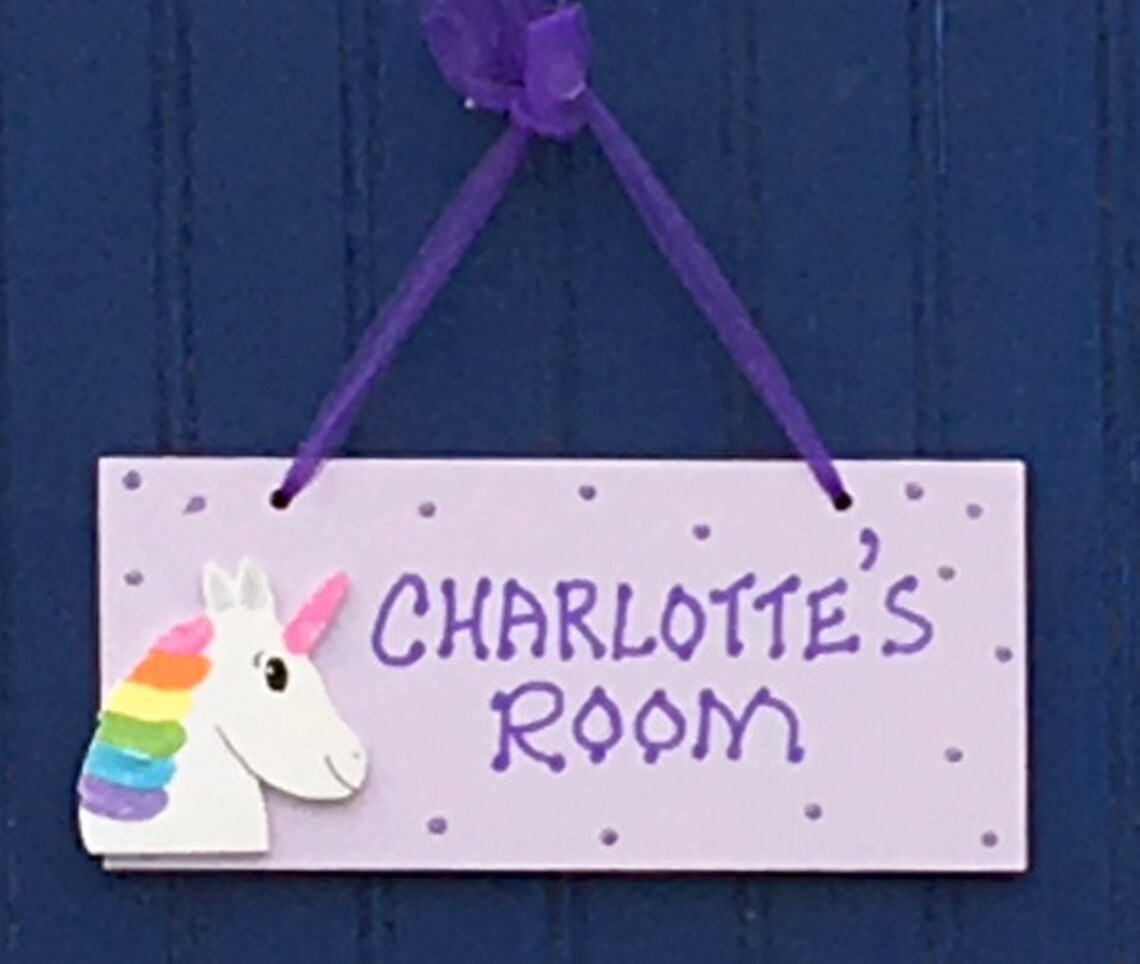 Personalized Girl Room Sign, Kid's Wood Door Sign. Girl's Bedroom Door ...