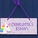 Personalized Girl Room Sign, Kid's Wood Door Sign. Girl's Bedroom Door ...