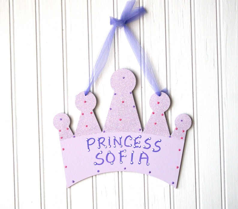 Princess Crown Door Sign, Personalized Wood Cutout Design, Girl's Room ...