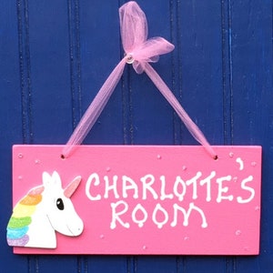 Personalized Girl Room Sign, Kid's Wood Door Sign. Girl's Bedroom Door ...