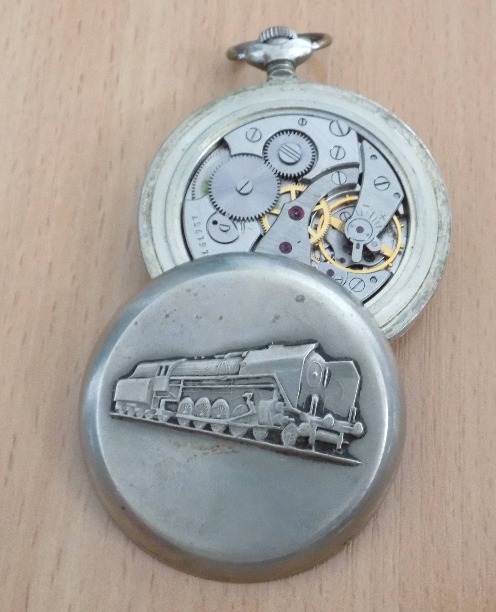 Vintage Railroad Pocket Watch Molnija Soviet Union Era USSR CCCP Train ...