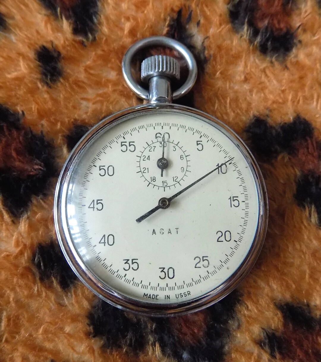 Mechanical Stopwatch Old USSR Soviet Russian Stop Watch Agat Working ...