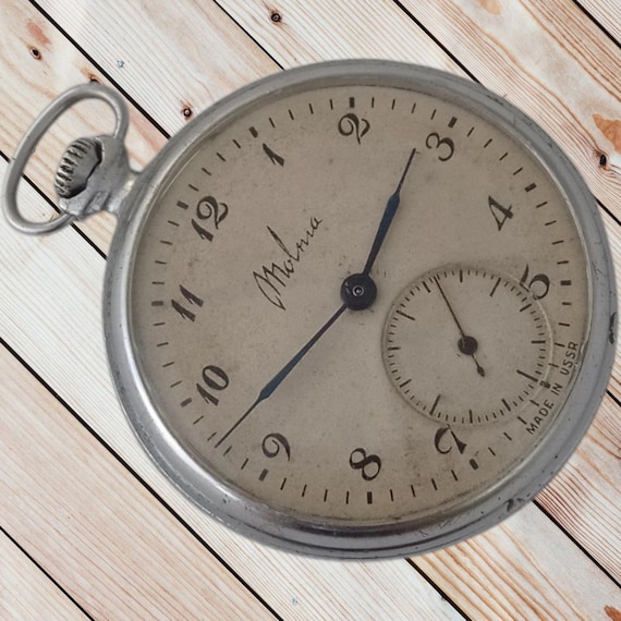 Vintage Pocket watch Molnija for men collectible Sovi… - Gem