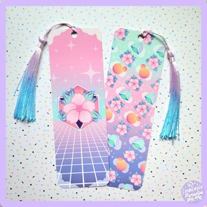 Sakura Blossom Grid Bookmark Vaporwave Geometric Neon Cherry Flower ...
