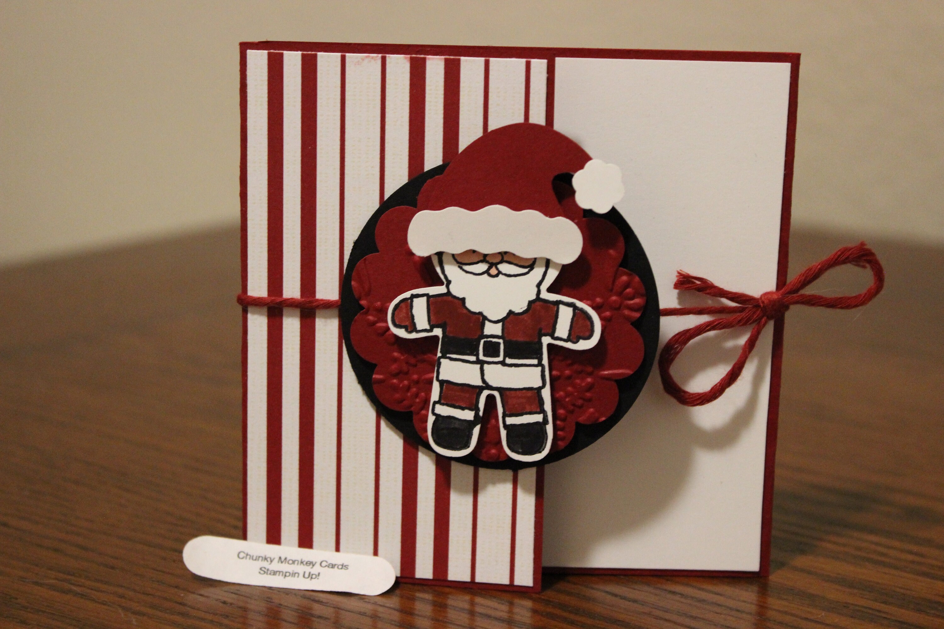 Stampin up Homemade Greeting Card Santa Tri-fold Card 7950 - Etsy Denmark