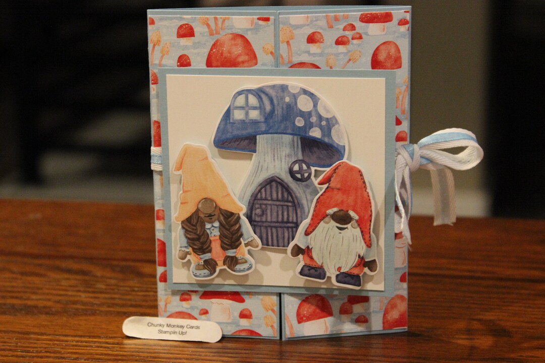 Stampin up Homemade Greeting Card Storybook GNOMES 9221 Blank on the ...