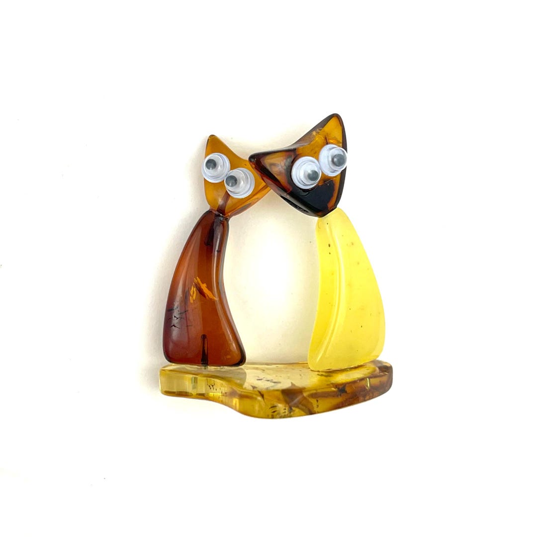 Baltic Natural Amber Cat Figurine, Amber Cat Statue, Amber Souvenir ...
