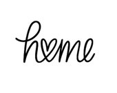 Home Cursive Heart Decal, Kitchen Backsplash Vinyl Sign, Kitchen Decor ...