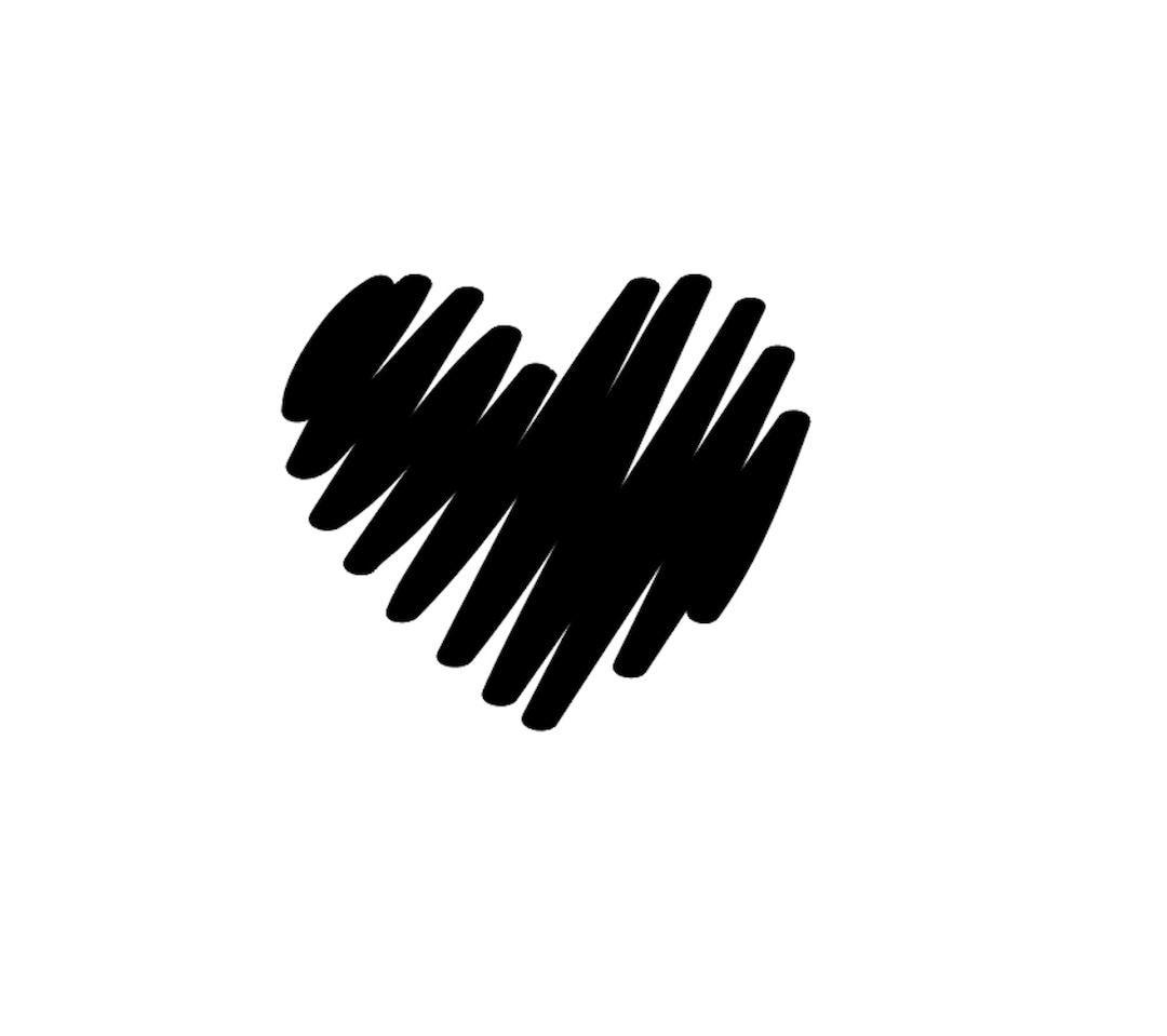 Scribble Heart Decal Love Vinyl Simple Heart Valentines Day Car Decal ...