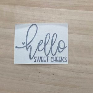 Hello Sweet Cheeks Bathroom Wall Decal Custom Bathroom Wall Decor Funny ...