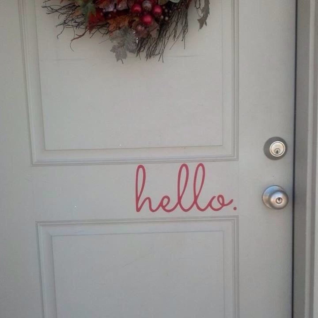 Cursive Hello Front Door Vinyl Decal Farmhouse Wall Decor - Etsy